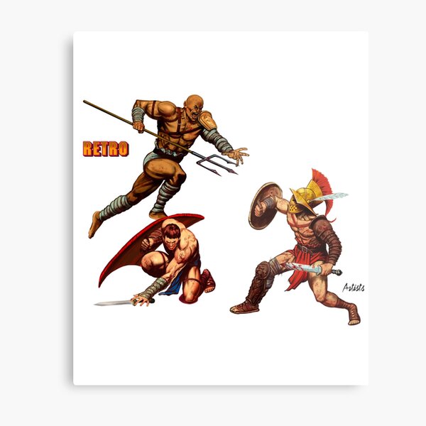 "Vintage Gladiators Battle scene by Retro Artists" Metal Print for Sale ...