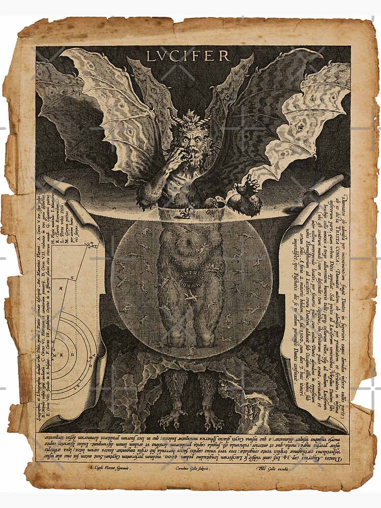 Pegatina «Lucifer demonio ilustración medieval - Satanás, Diablo» de ...