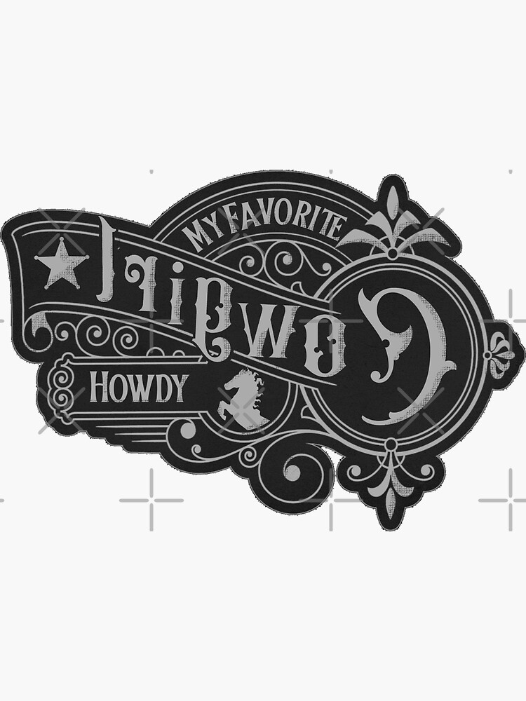 Pegatina «Logotipo vintage de vaquera inversa» de PopZarts | Redbubble