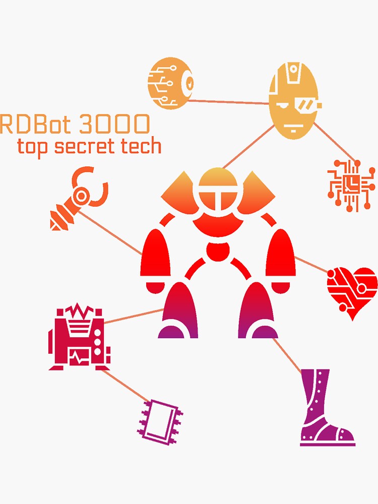 "RDBot Robot" Sticker for Sale by IdyllT | Redbubble