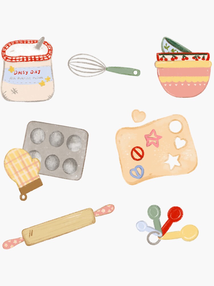 "baking" Sticker for Sale by teddybell | Redbubble