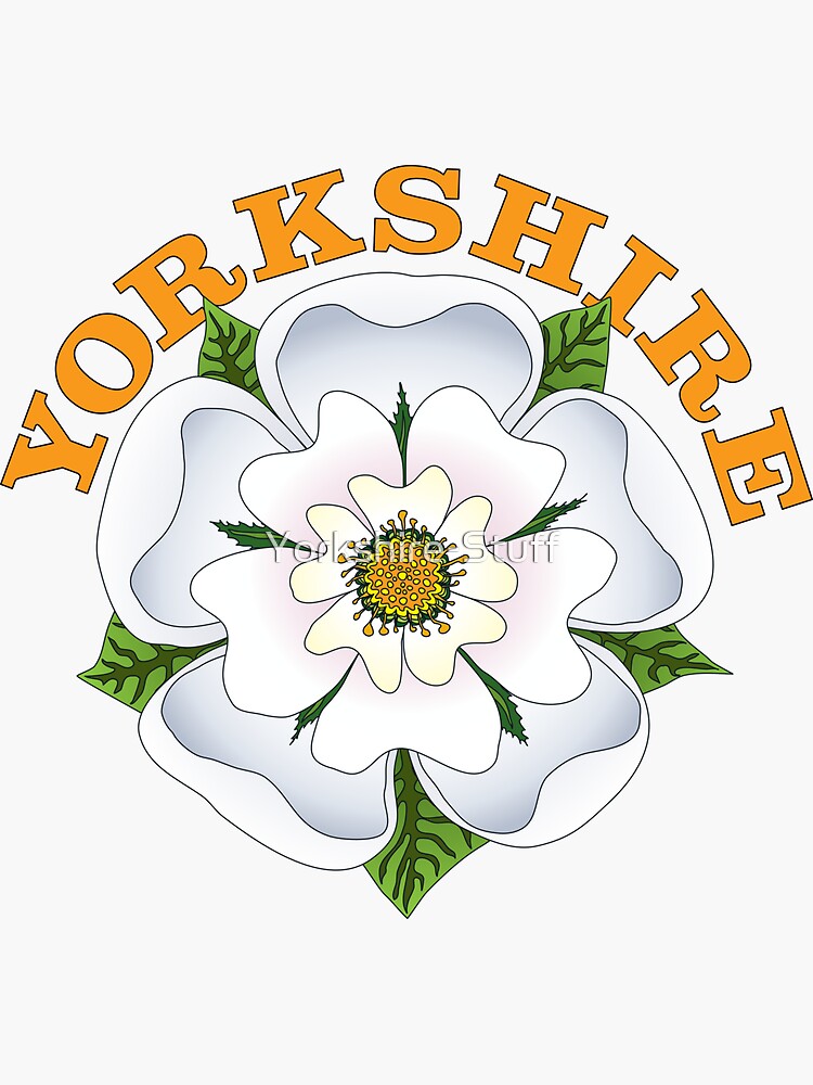 "White Rose of Yorkshire" Sticker for Sale by Yorkshire-Stuff | Redbubble