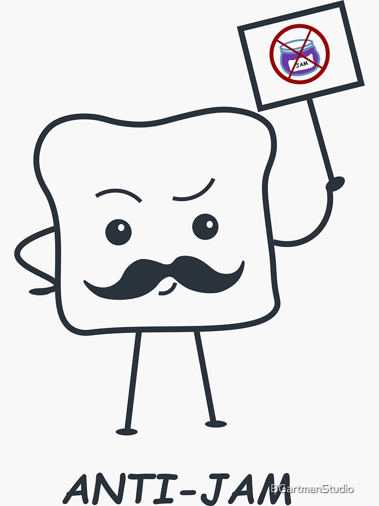 "Anti-Jam" Sticker for Sale by BGartmanStudio | Redbubble