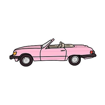 "90s 00s Pink Convertible Car " Sticker for Sale by TomboyEast | Redbubble