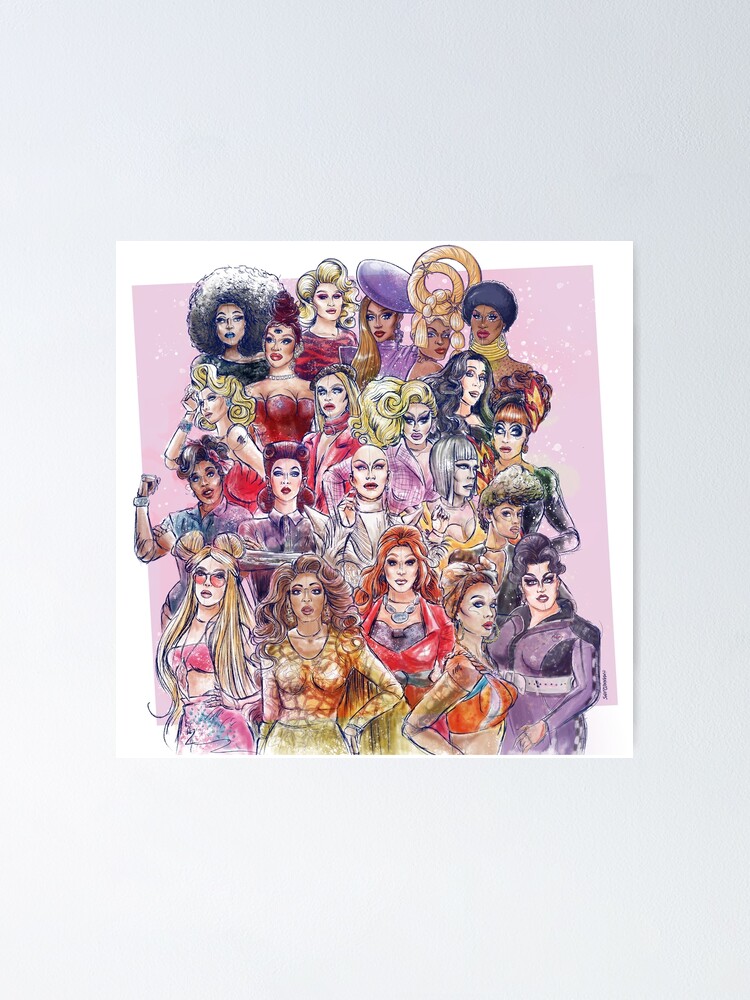 "RuPaul's Drag Race All Winners" Poster for Sale by mannequinsart ...