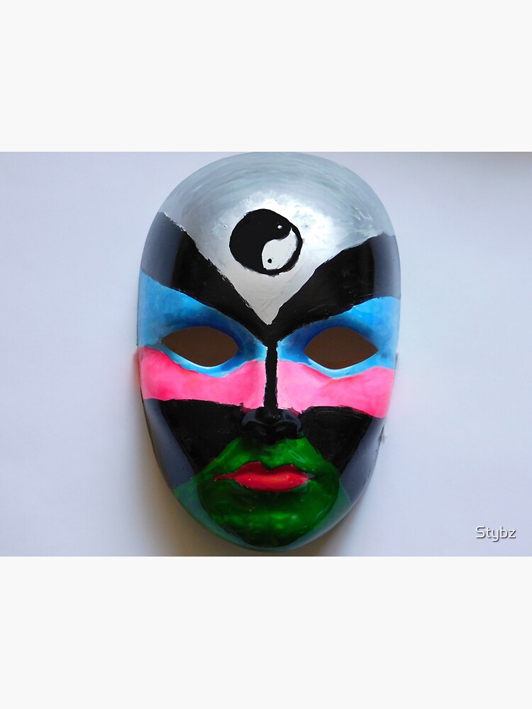 "Yin/Yang Striped Mask" Sticker by Stybz | Redbubble
