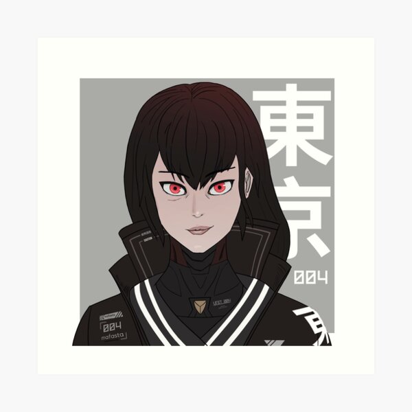 "Anime Girl PFP Cyberpunk Unit 004 Kanji Tokyo" Art Print by ...