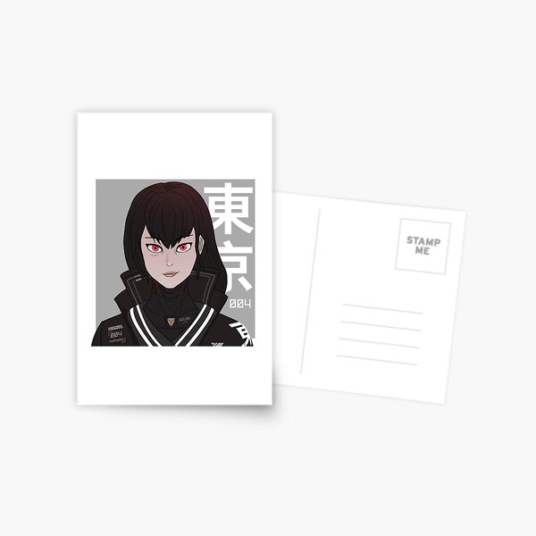 "Anime Girl PFP Cyberpunk Unit 004 Kanji Tokyo" Postcard for Sale by ...