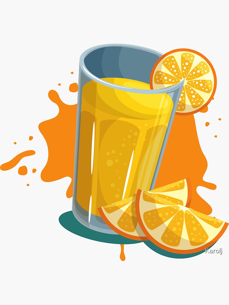 "Orange juice " Sticker for Sale by Karolj | Redbubble