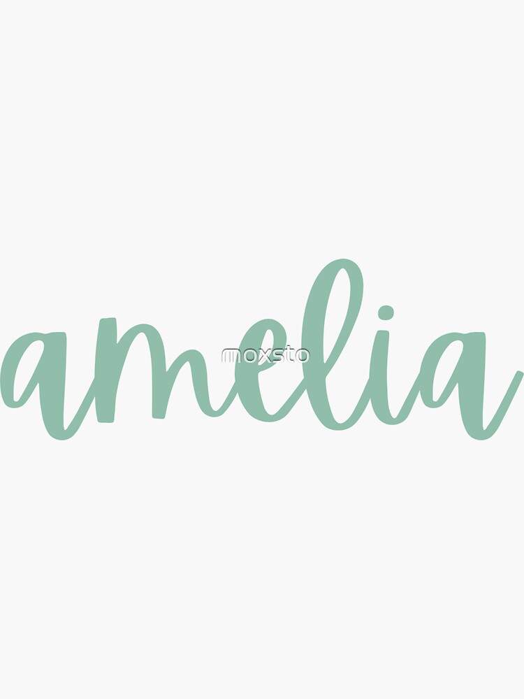 "Amelia Name - Sage Green" Sticker by moxsto | Redbubble