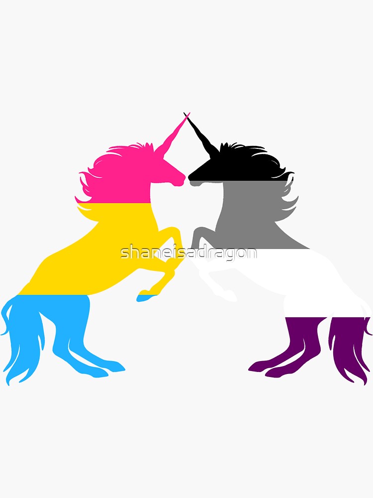 Panromantic Ace Pride Unicorns Sticker For Sale By Shaneisadragon