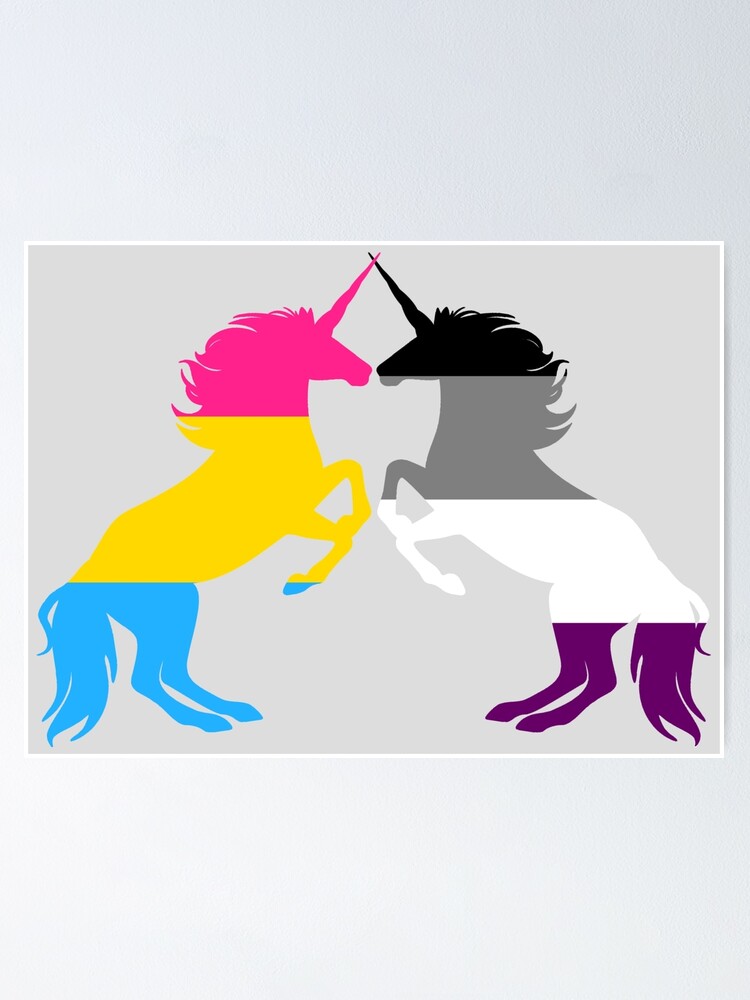 "Panromantic Ace Pride Unicorns" Poster by shaneisadragon | Redbubble