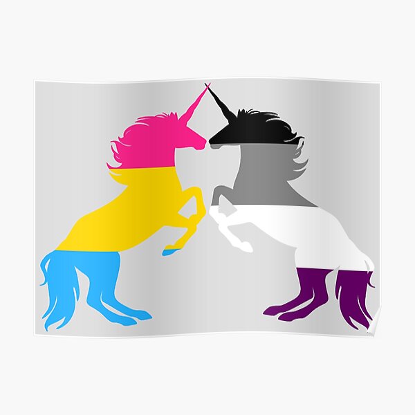 "Panromantic Ace Pride Unicorns" Poster by shaneisadragon | Redbubble