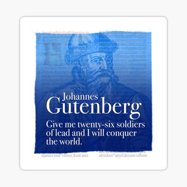 "Vintage Johannes Gutenberg Illustration and quote. Gutenberg bible ...