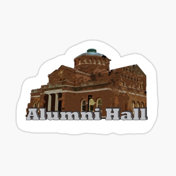 "Alumni Hall" Sticker by coxaj4 | Redbubble