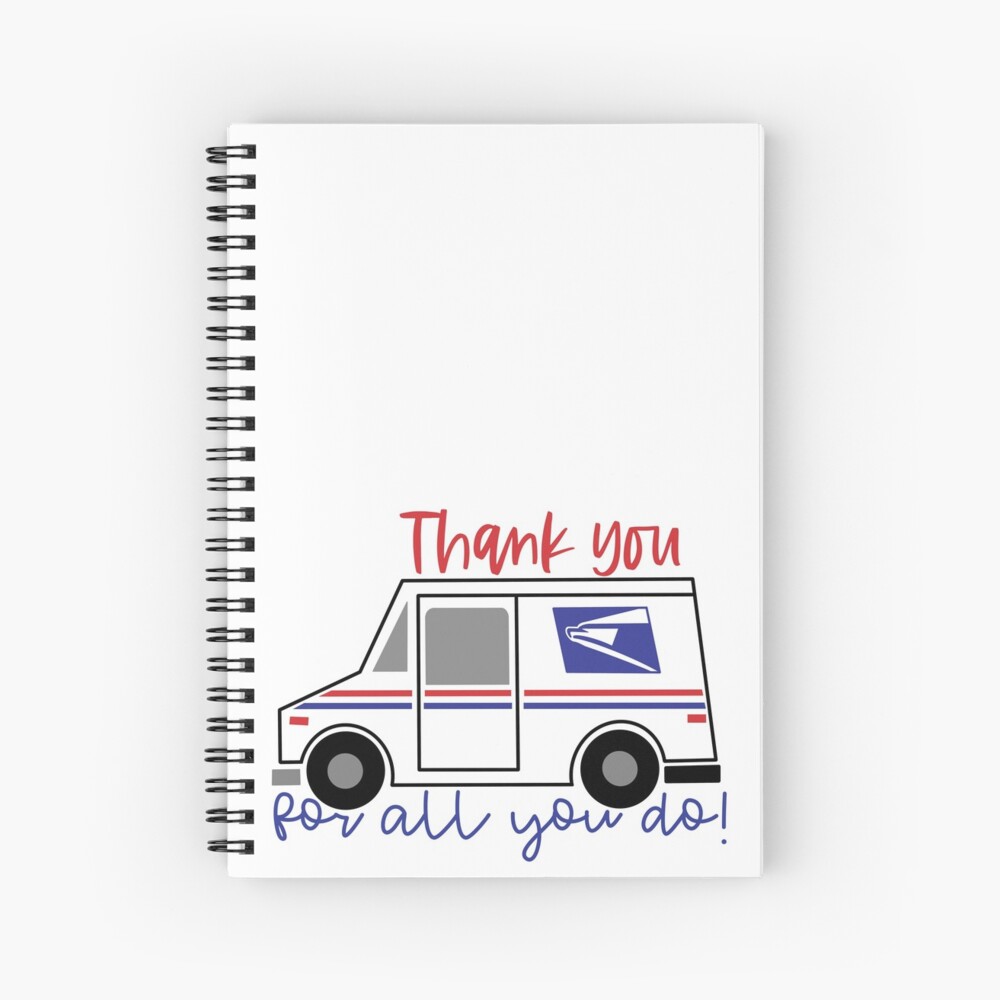 "USPS Thank You Sticker " Spiral Notebook for Sale by jminehartp ...