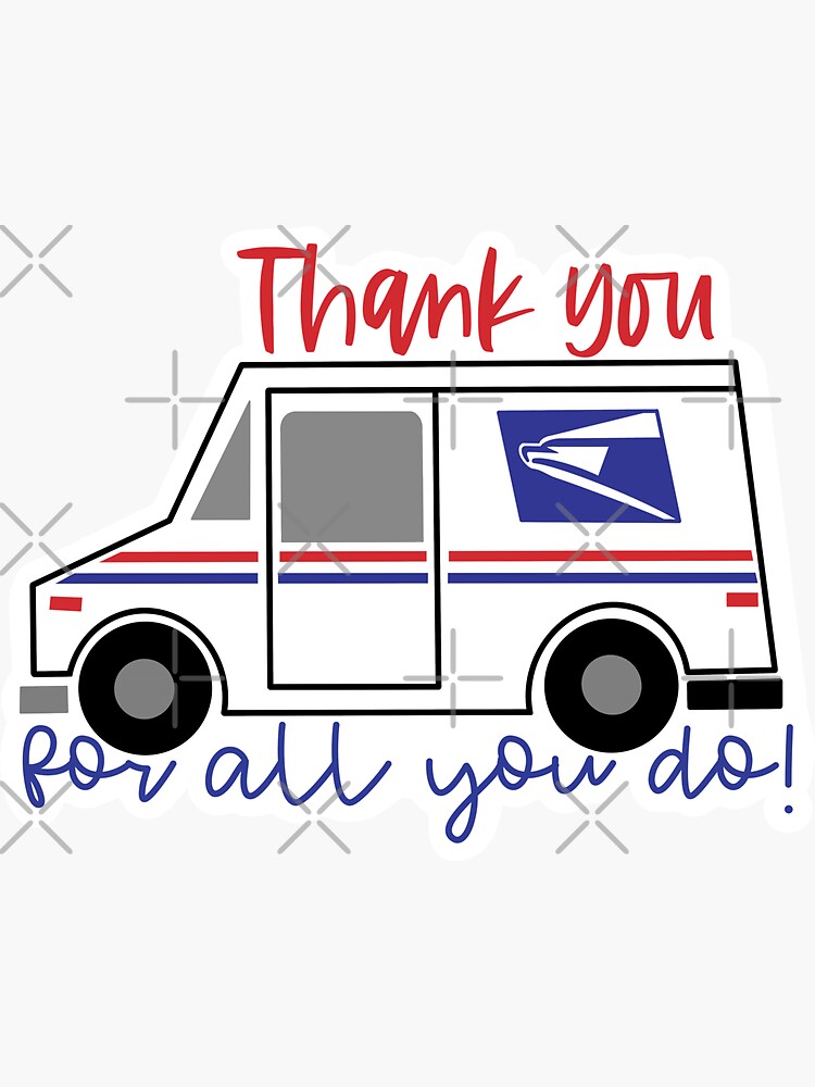 "USPS Thank You Sticker " Sticker for Sale by jminehartp | Redbubble