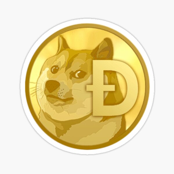 "Dogecoin Logo" Sticker for Sale by TurretedSloth | Redbubble