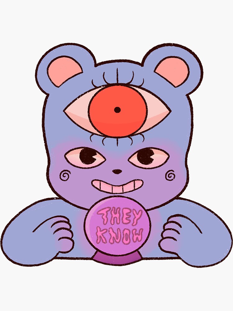"Fortune telling bear" Sticker by Giraffe-milk | Redbubble