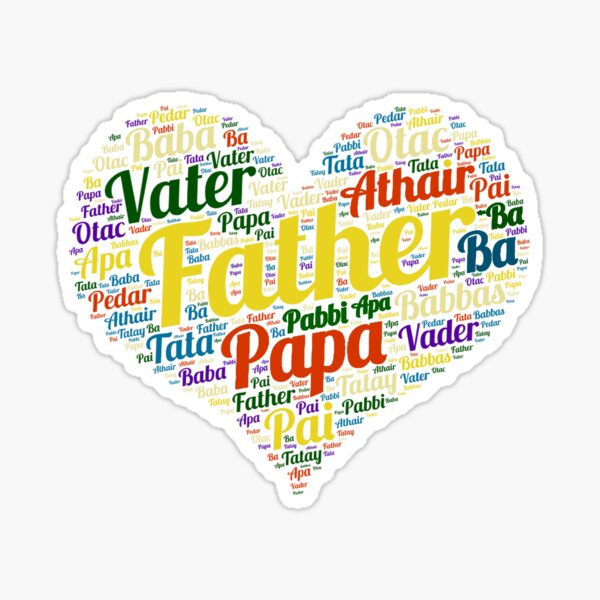 "Say Father In Different Languages, Cute Father's Day Gift" Sticker for ...