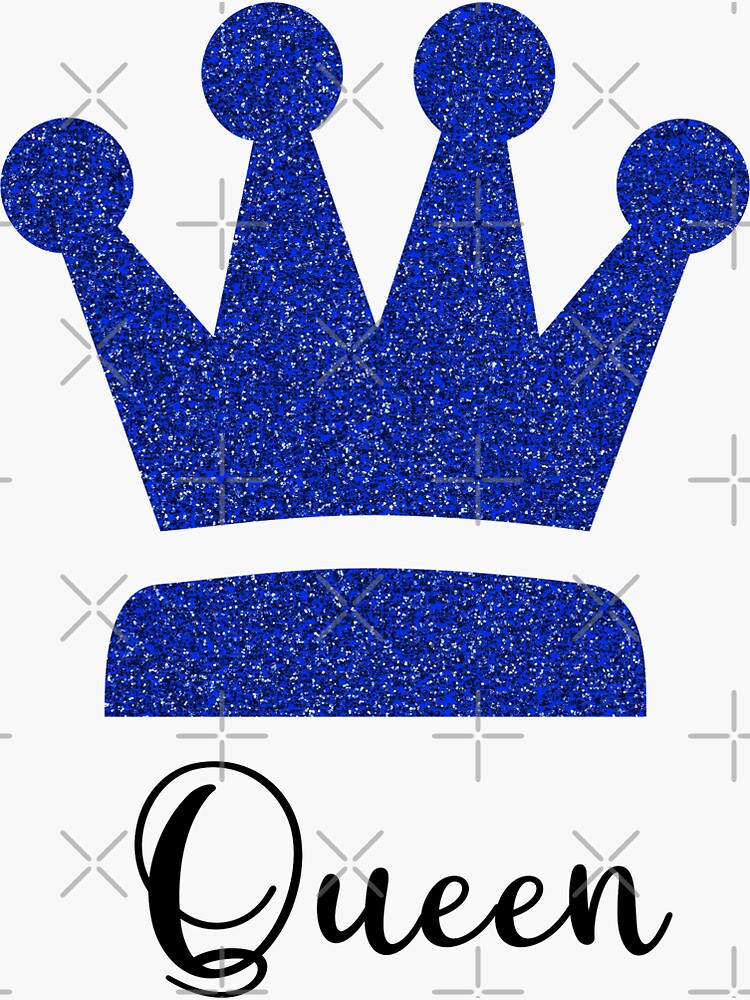 "Queen Word Art in Blue Glitter Crown " Sticker for Sale by Star58 ...