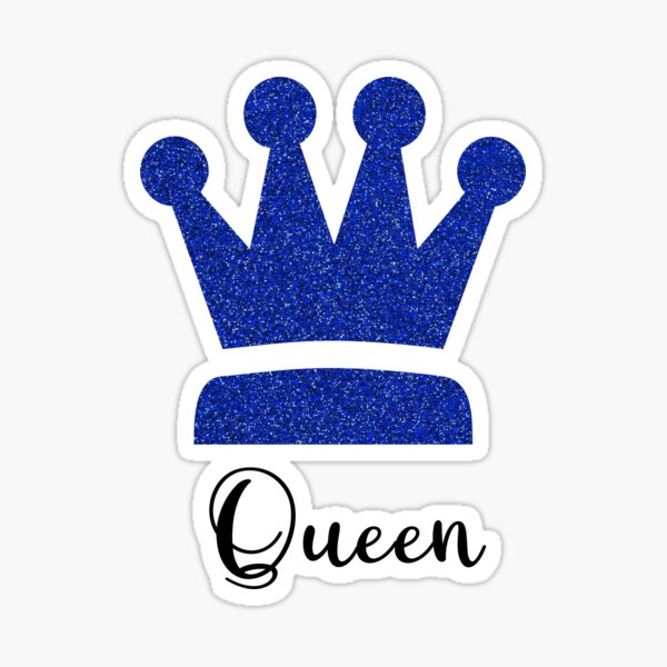 "Queen Word Art in Blue Glitter Crown " Sticker for Sale by Star58 ...