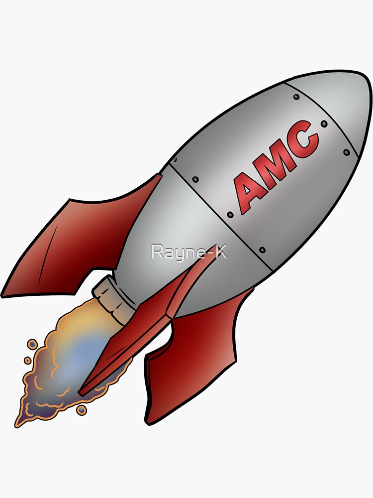"AMC Rocket - To The Moon Vers. 2" Sticker for Sale by Rayne-K | Redbubble