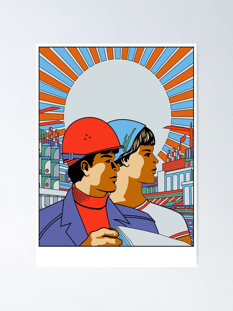 "Vintage Russian Propaganda Poster - Industry and Hard Work" Poster by ...