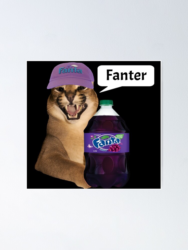 "Demotivational Big Floppa Cat Meme Fanter Grape (Caracal)" Poster for ...