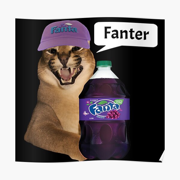 "Demotivational Big Floppa Cat Meme Fanter Grape (Caracal)" Poster for ...