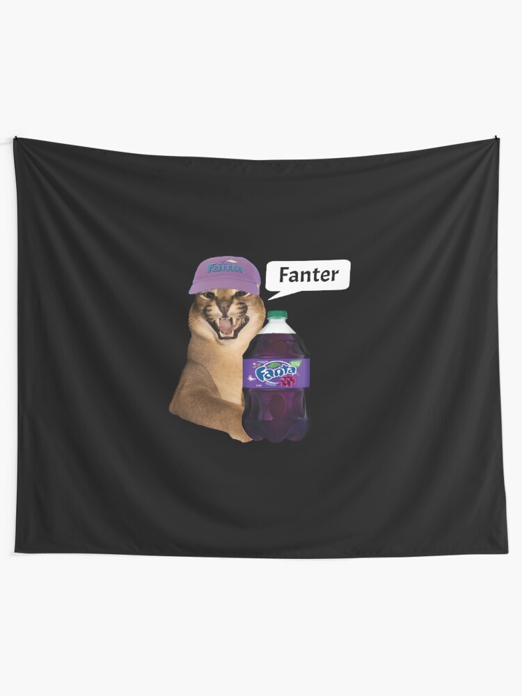 "Demotivational Big Floppa Cat Meme Fanter Grape (Caracal)" Tapestry ...