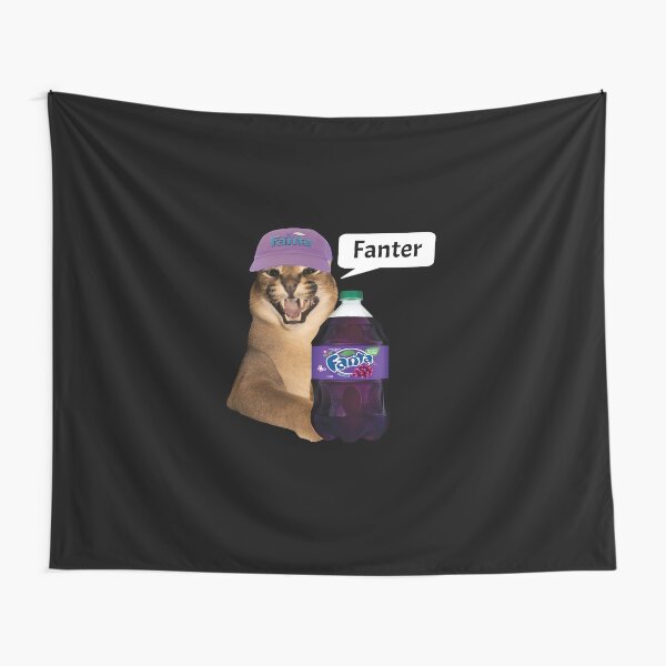 "Demotivational Big Floppa Cat Meme Fanter Grape (Caracal)" Tapestry ...