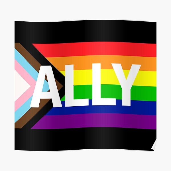 "Progress Pride Flag ALLY" Poster for Sale by NYXFN | Redbubble