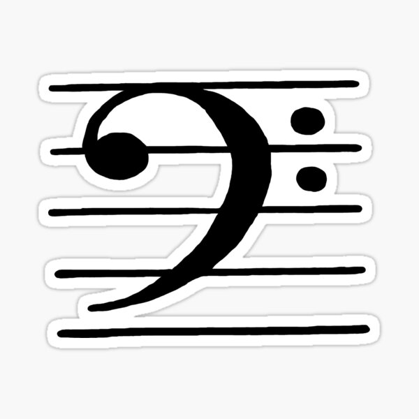 "Bass clef" Sticker for Sale by MordaxFurritus | Redbubble
