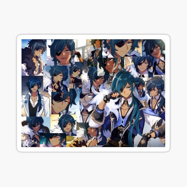 "Kaeya Collage" Sticker by Zigarts19443 | Redbubble
