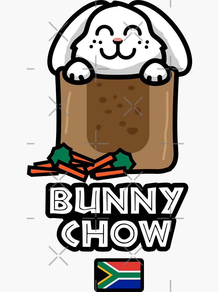 "Bunny Chow South Africa Food Funny Cute Rabbit" Sticker by d247 ...