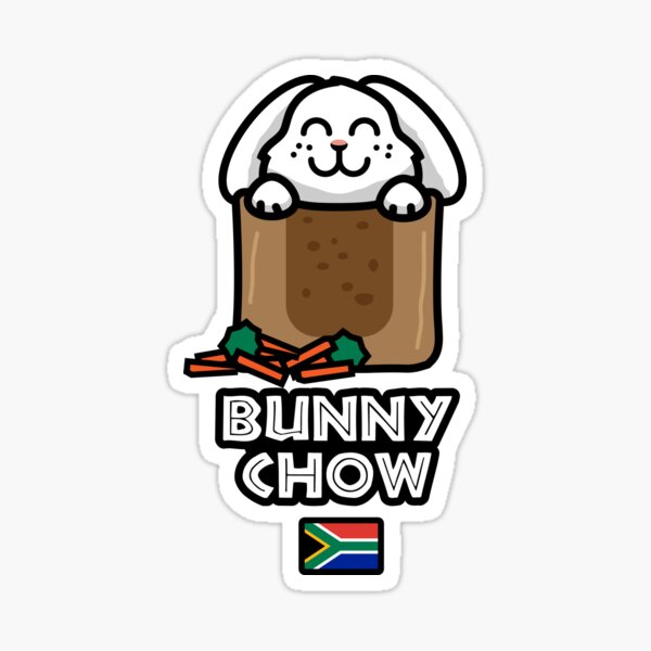 "Bunny Chow South Africa Food Funny Cute Rabbit" Sticker by d247 ...