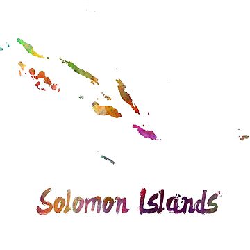 "Solomon islands watercolor map" Sticker by paulrommer | Redbubble