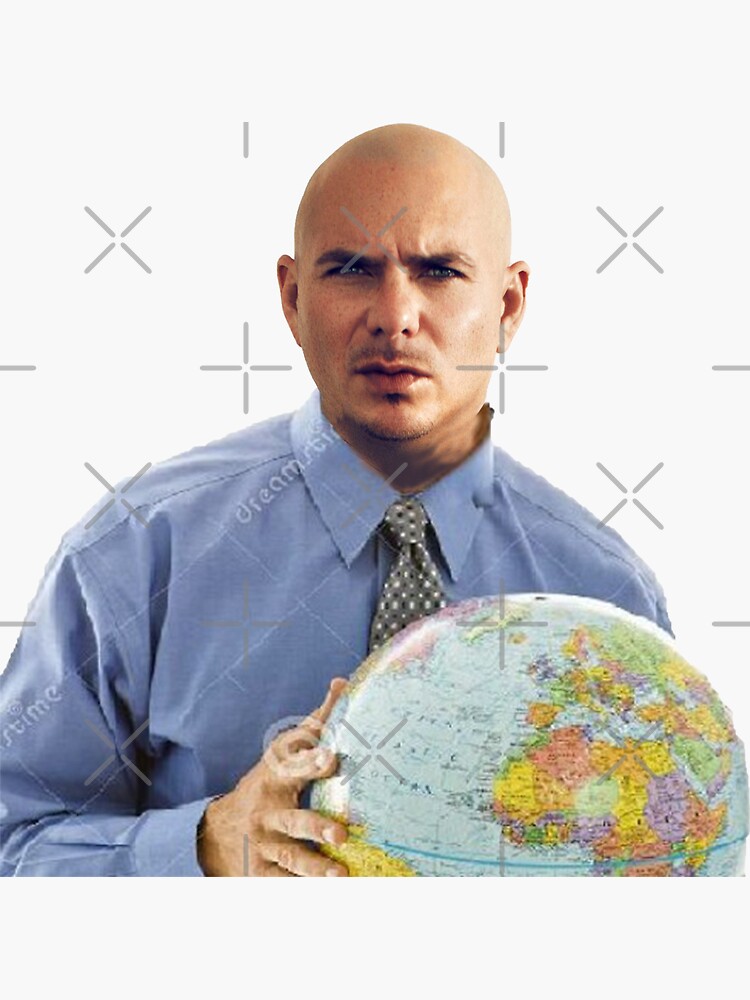 "Mr Worldwide has a world in his hand" Sticker for Sale by Gawop ...