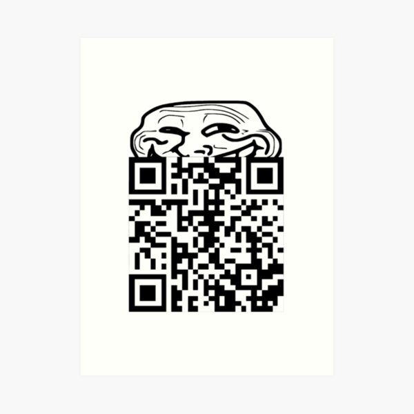 "Rick Roll QR Code Troll" Art Print for Sale by Neon2610 | Redbubble