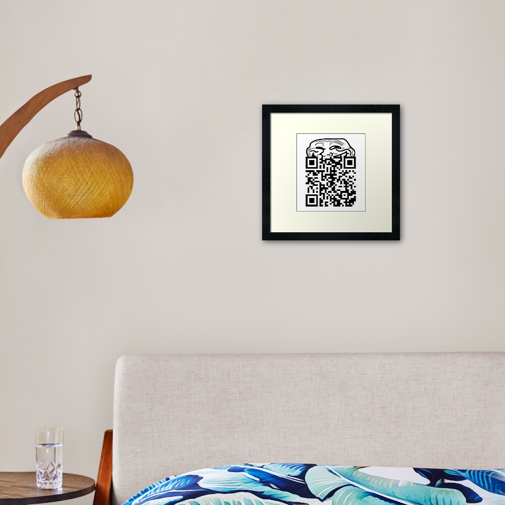 "Rick Roll QR Code Troll" Framed Art Print by Neon2610 | Redbubble