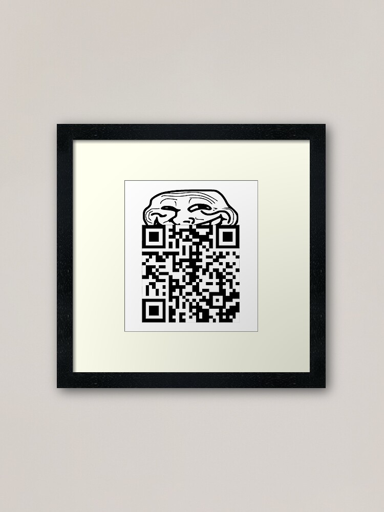 "Rick Roll QR Code Troll" Framed Art Print by Neon2610 | Redbubble