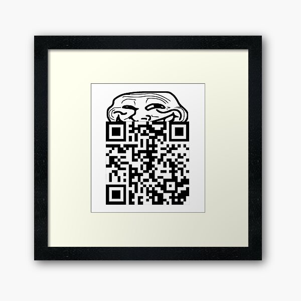 "Rick Roll QR Code Troll" Framed Art Print by Neon2610 | Redbubble