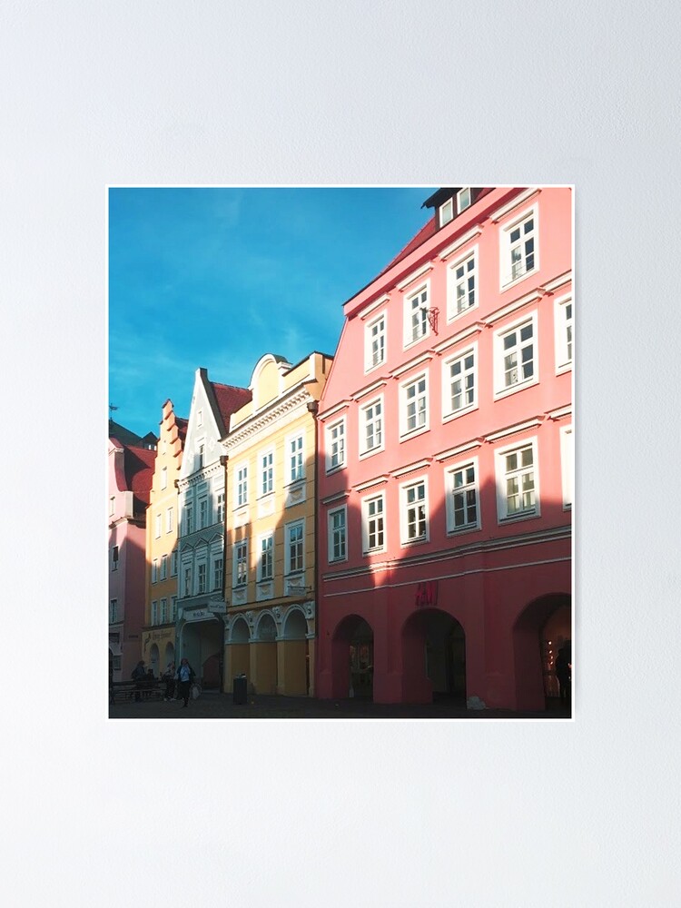 "Colored German Buildings " Poster for Sale by blverinsed | Redbubble