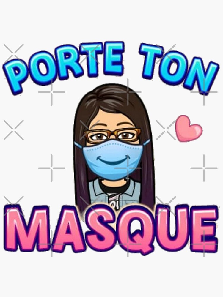 "Bitmoji, wear your mask" Sticker for Sale by isalefevre02 | Redbubble