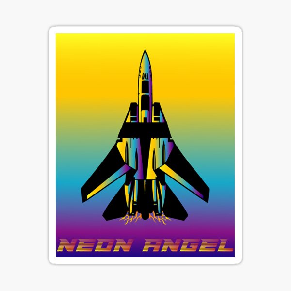"Neon Fighter jet " Sticker for Sale by Krystalle66 | Redbubble