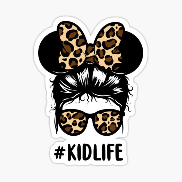 "Kid Life. Leopard Glasses and Bow" Sticker for Sale by ShutterKapan ...