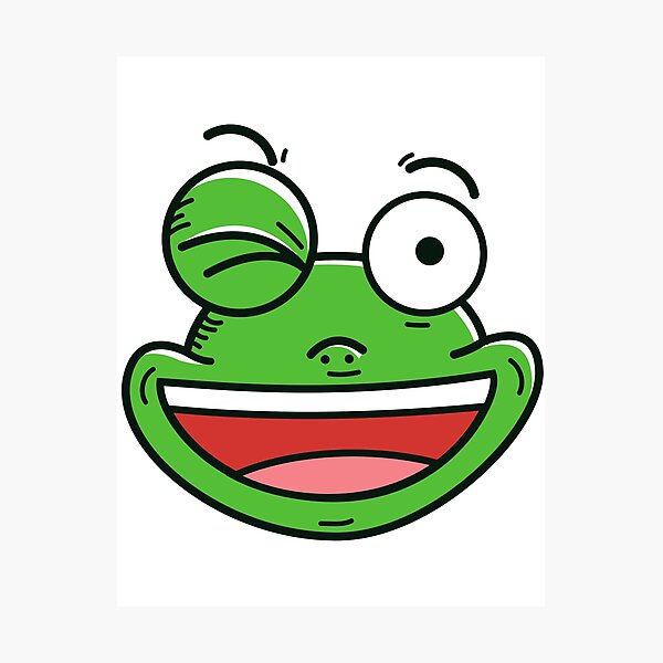 "Winking Frog Emoji" Photographic Print for Sale by ElwynAnx | Redbubble