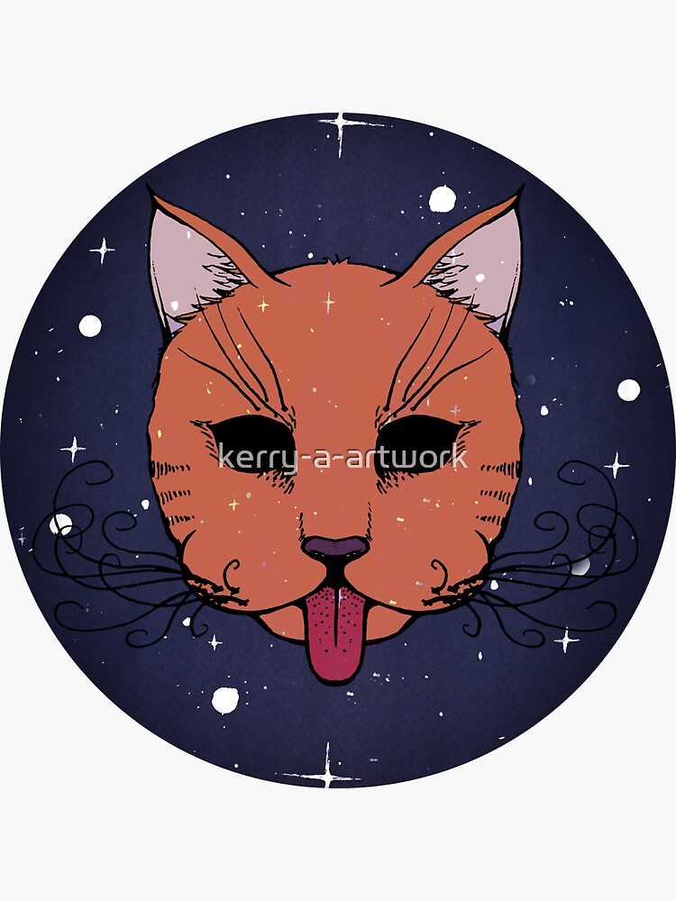 "Demon Kitty" Sticker by kerry-a-artwork | Redbubble