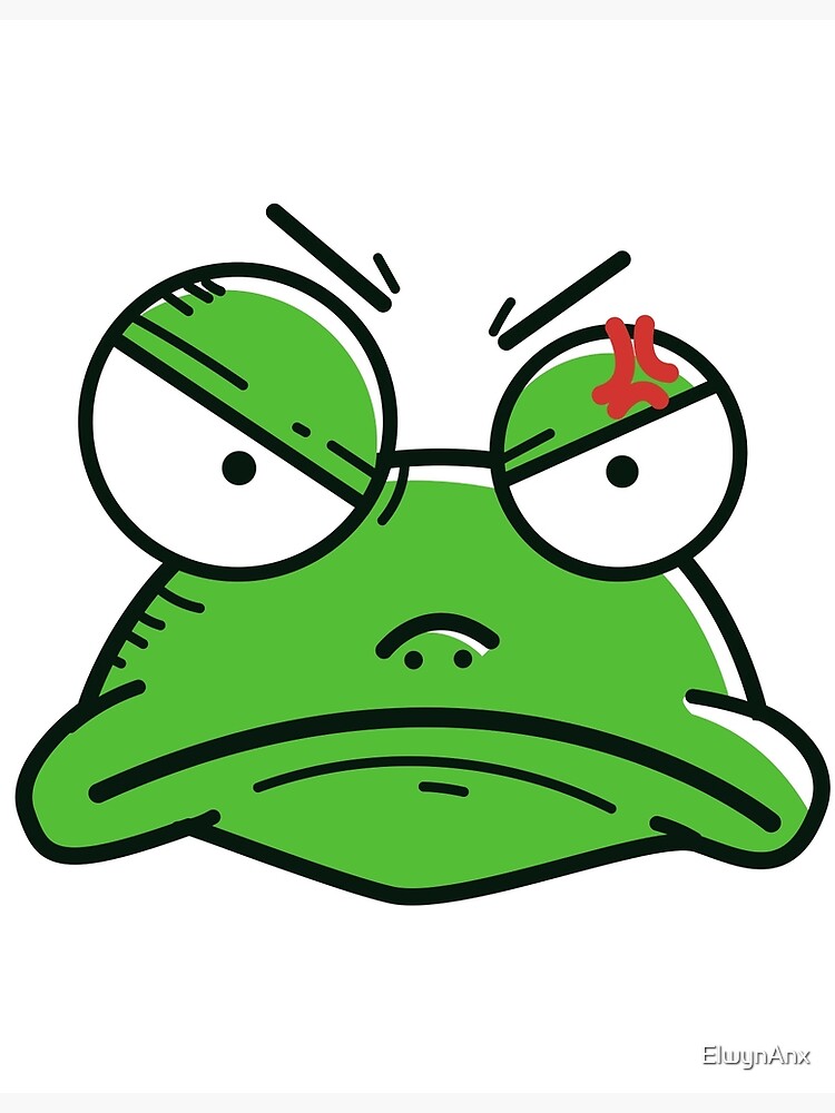 "Angry Frog Face Emoji" Canvas Print by ElwynAnx | Redbubble